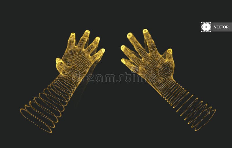 Two Human Hands. Connection Structure. Business Concept Stock Vector ...