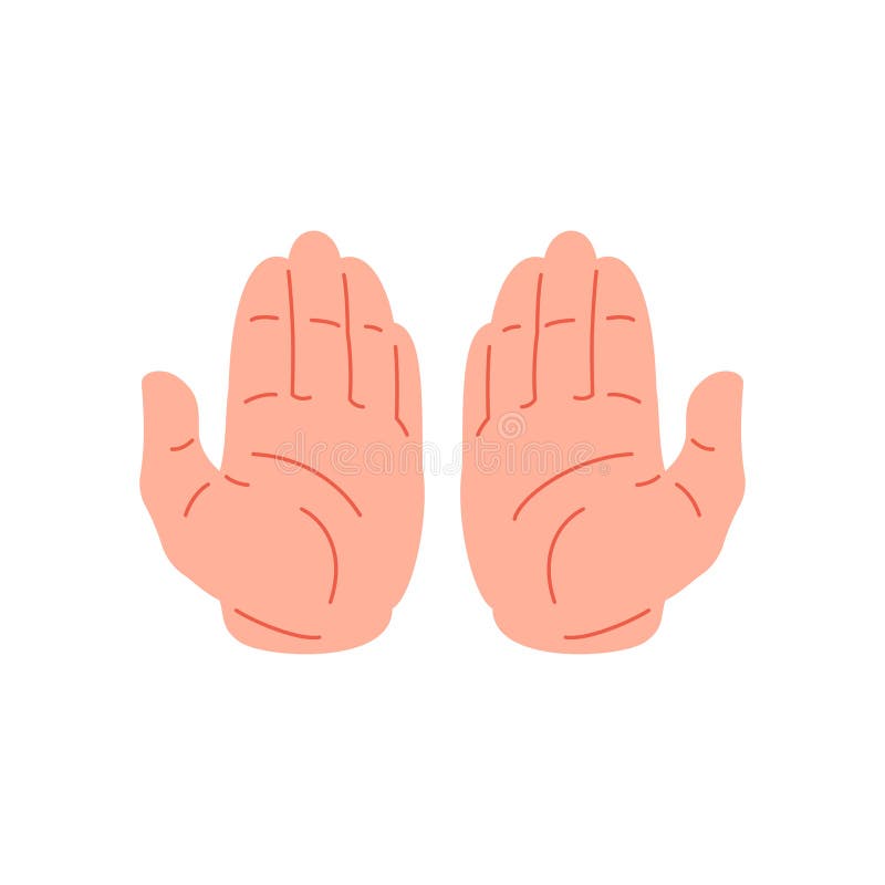 Two Human Hands with Open Palms Praying Asking Help Gesture Icon Vector Flat Illustration Stock ...