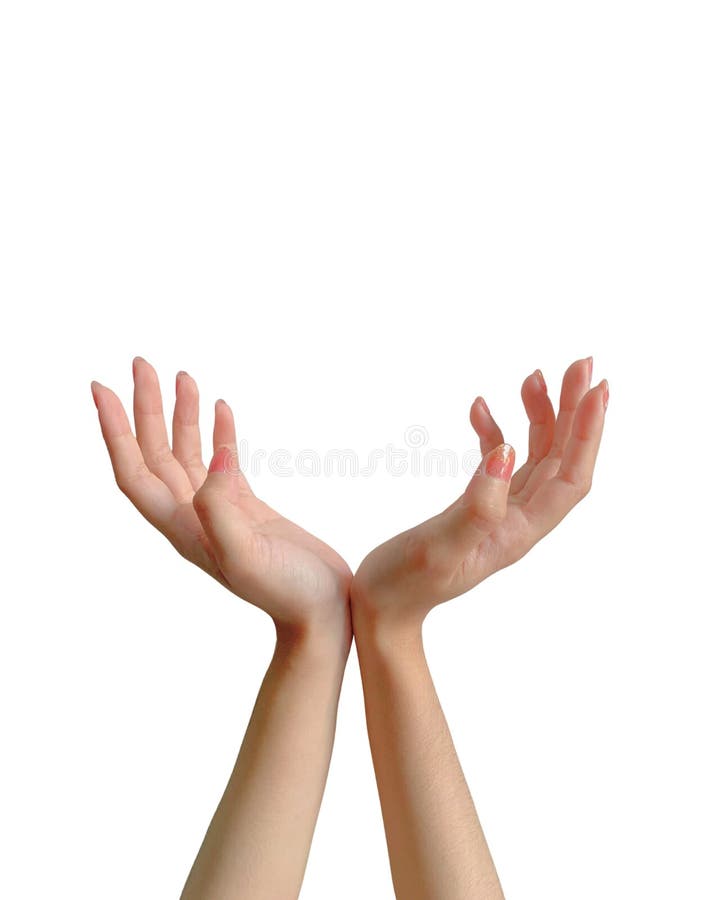 Two Human Hands are Shown Against a White Background Stock Image ...