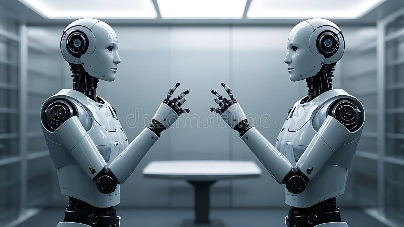 Two AI-Powered Robots Playing Chess Strategic AI, Problem-solving AI ...