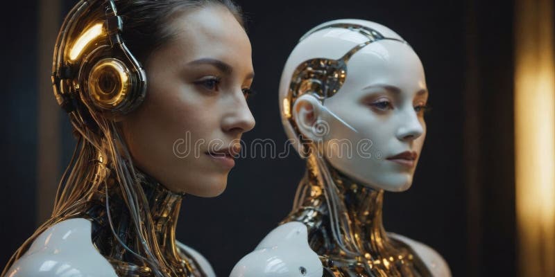 Synthetic and Human Beings. Stock Illustration - Illustration of ...