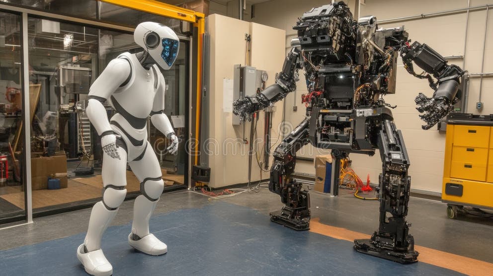 Two Humanoid Robots Interacting in a Modern Laboratory Environment ...