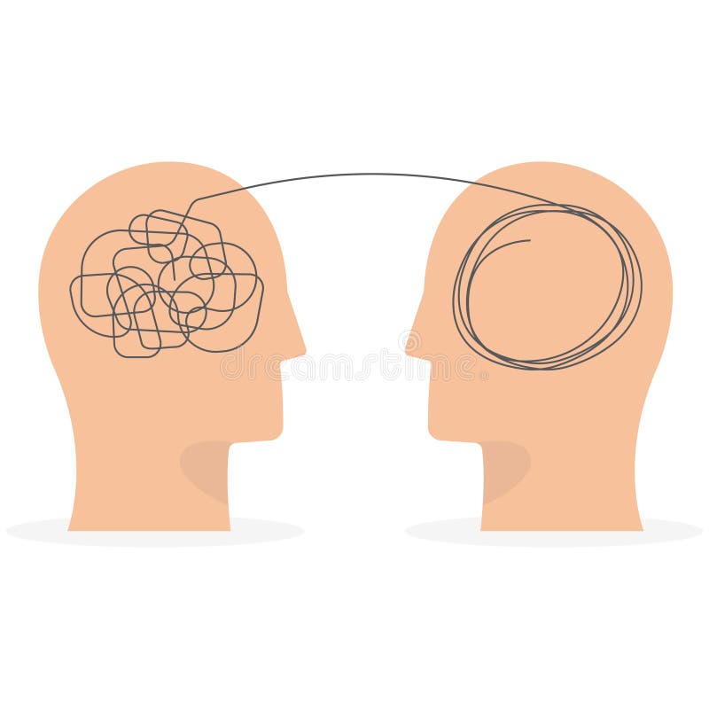 Two Humans Head Silhouette Psycho Therapy Concept. Therapist and ...