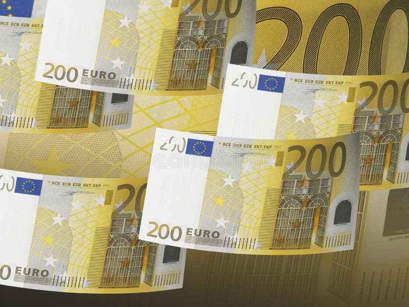 Two Hundred Euro Bill on White Stock Photo - Image of european, color ...