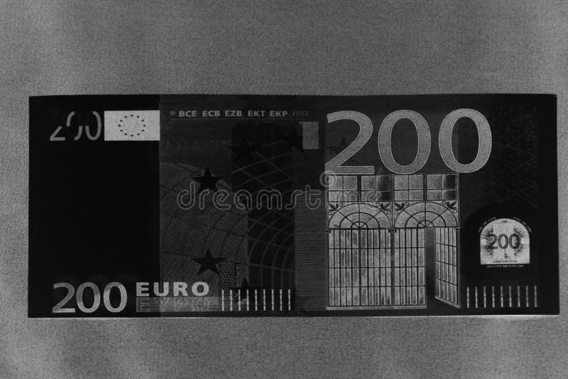 Two Hundred Euros. 200 Euro with One Note. 200 Euro. Stock Photo ...