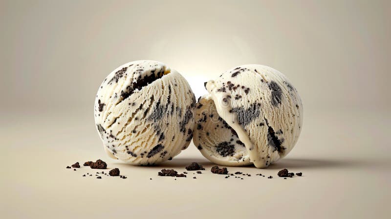 Two Ice Cream Cones with Chocolate and White Spots Stock Photo - Image ...