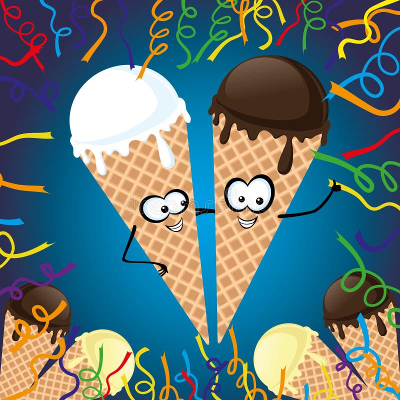 Two ice cream. stock vector. Illustration of festive - 95248212