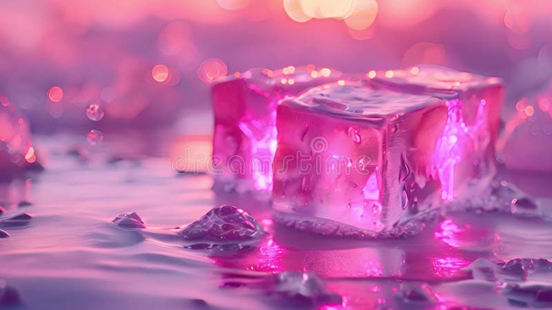 Two Ice Cubes Resting on a Water Puddle Stock Footage - Video of ...