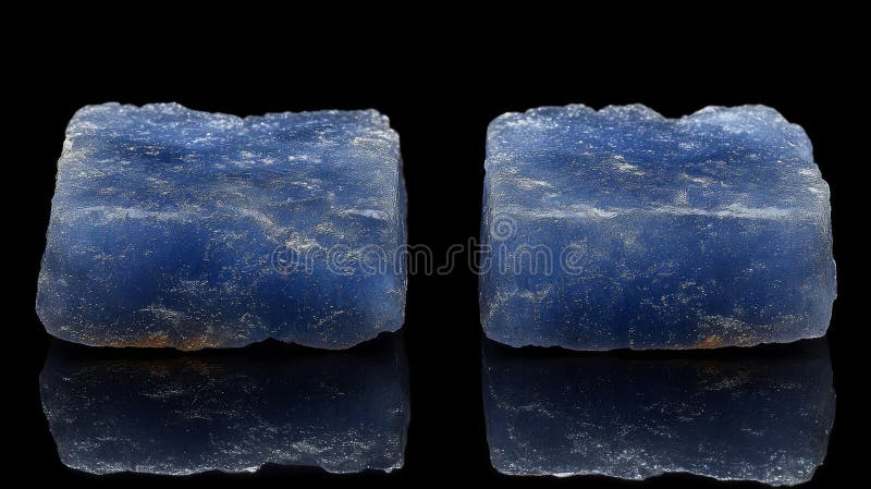 Two Ice Cubes Set Against a Dark Background, Reflecting, Suitable for ...