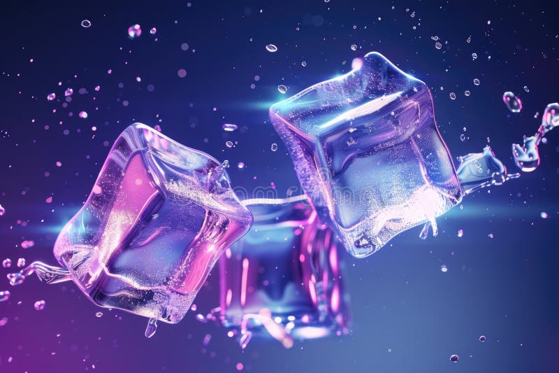 Two Ice Cubes Stacked on Top of Each Other, Frozen in Time Stock Image ...
