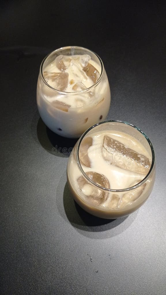 Two iced coffee milk stock photo. Image of iced, talk - 243019452