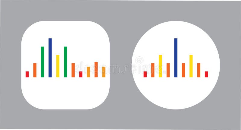 Two Icons Design with Waves of the Equalizer. EQ Vector Illustration ...