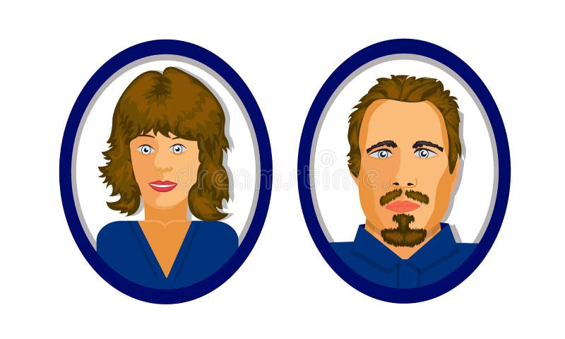 Two Icons of Users for a Site or Social Networks. Blue Tones Stock ...