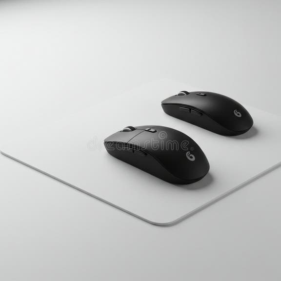 Two Identical Black Wireless Computer Mice are Positioned Side by Side ...