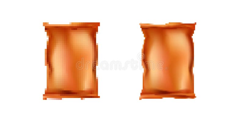 Two Identical Orange Snack Packets Aligned Side by Side in Vertical ...
