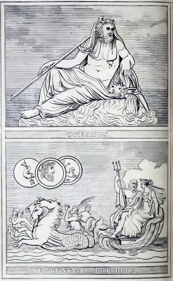 Illustrations of Greek Mythology: Oceanus and Poseidon with Amphitrite ...