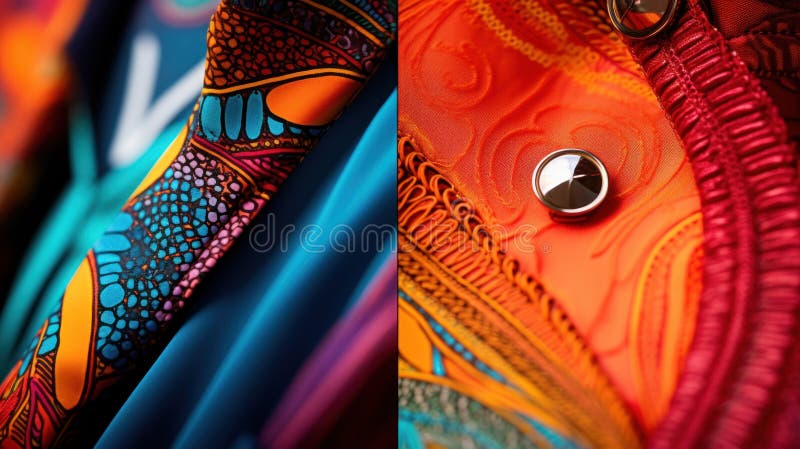 The Two Images Show Different Fabrics and Patterns, AI Stock Photo ...