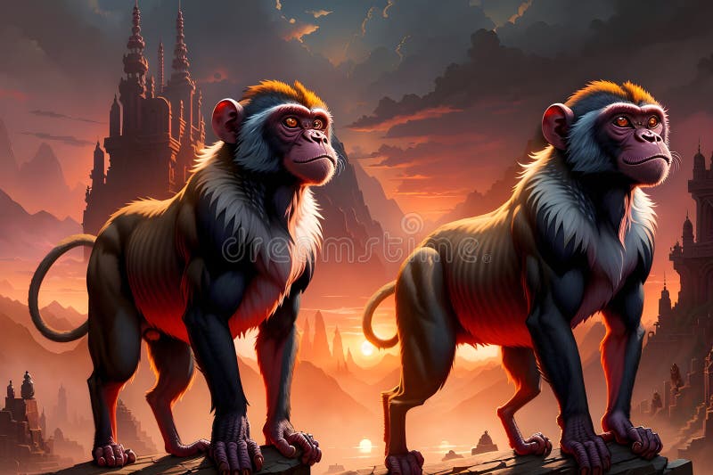 Guardians of the Ancient Land. AI Generated Stock Illustration ...