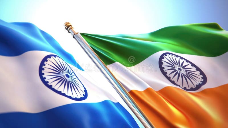 Two Indian Flags Fluttering in the Breeze, Symbolizing National Pride ...