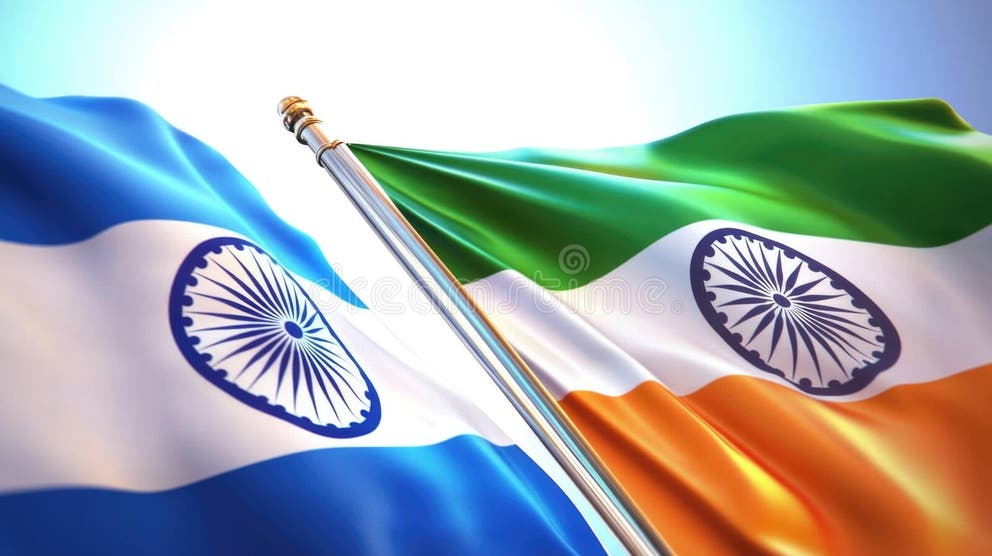 Two Indian Flags Fluttering in the Breeze, Symbolizing National Pride ...