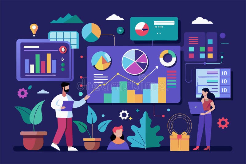 Two Individuals Analyze Data with Charts while Engaging in a Detailed ...