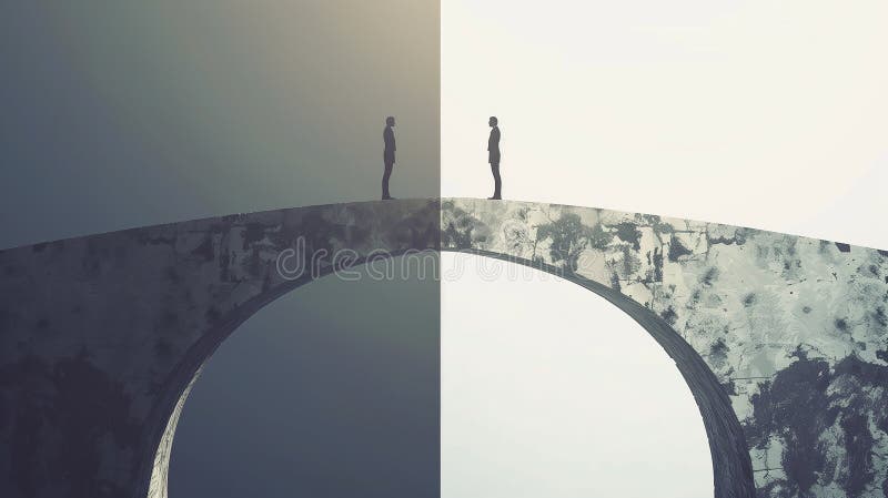 Two Individuals on a Bridge Represent Conflict and the Possibility of ...