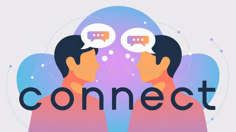 Modern Vector Illustration Showcasing the Concept of Connection through ...