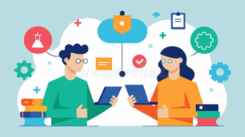 Two Individuals from Different Departments Sharing Knowledge and ...