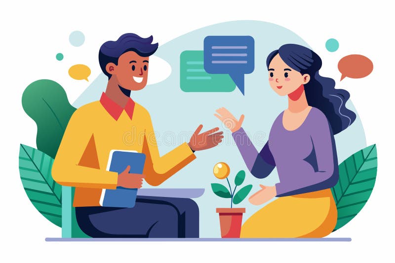 Two Individuals are Discussing Animatedly in a Friendly Atmosphere ...