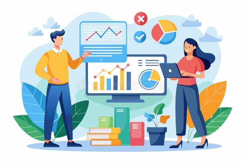 Two Individuals are Discussing Business Growth Metrics Using Charts and ... Two Individuals are Discussing Business Growth Metrics Using Charts and ...