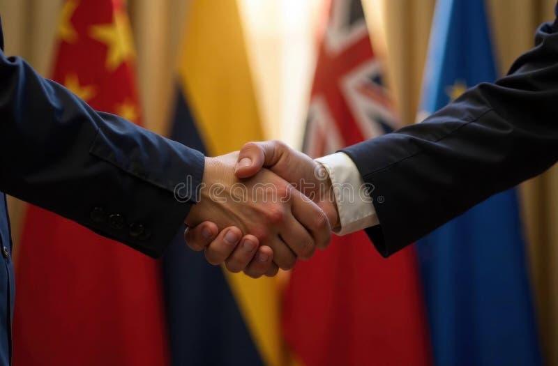 Two Individuals Engage in a Handshake, Marking the Completion of an ...