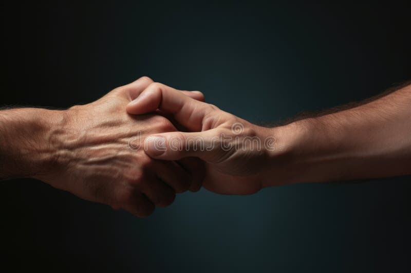 Two Individuals Extending Hands in a Handshake Gesture Stock Photo ...