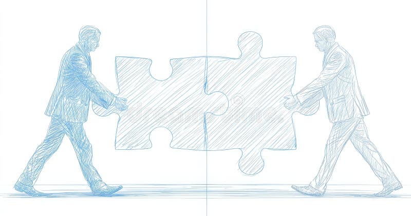 Two Individuals are Shown Collaborating and Aligning by Pushing Large ...