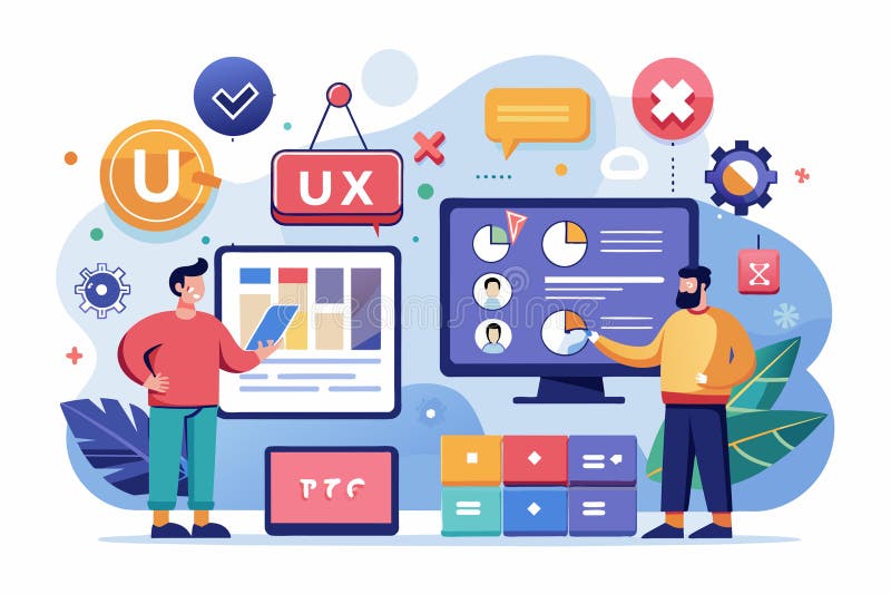 Two Individuals Standing in Front of a Computer Screen, Examining Data ...