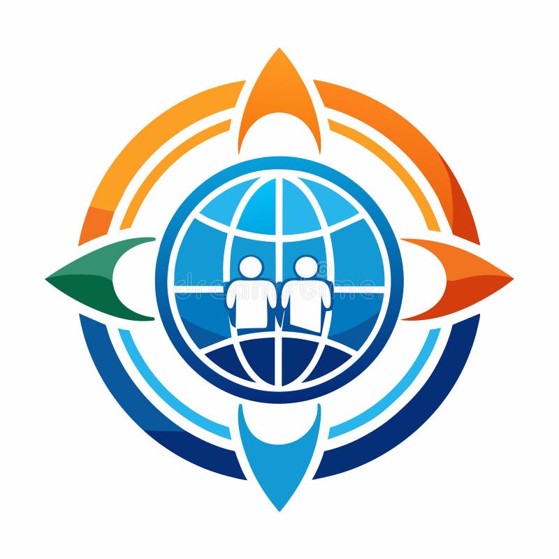 Two Individuals Standing on a Globe Surrounded by Arrows, Symbolizing ...