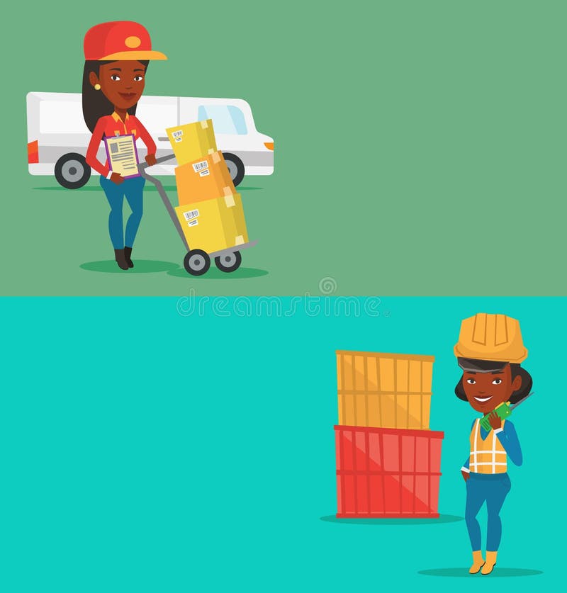 Business Woman Pushing Box Stock Illustrations – 100 Business Woman ...