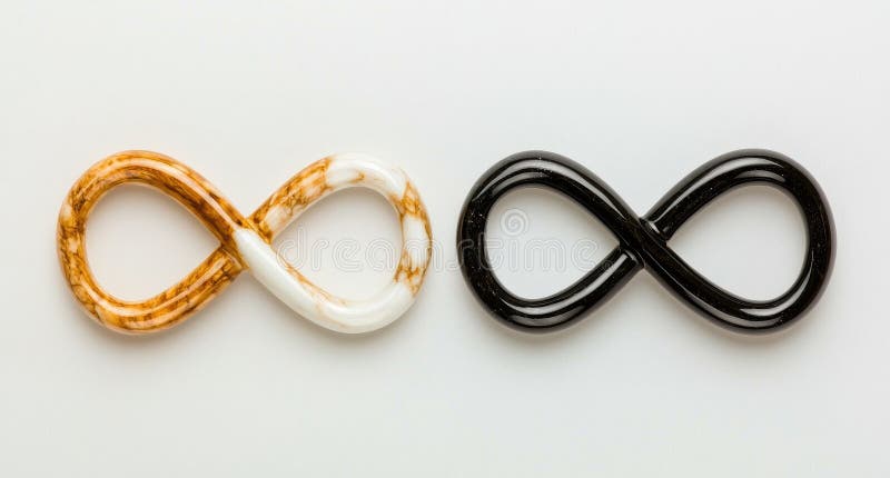 Two Infinity Symbols in Black and Brown Marble Stock Illustration ...