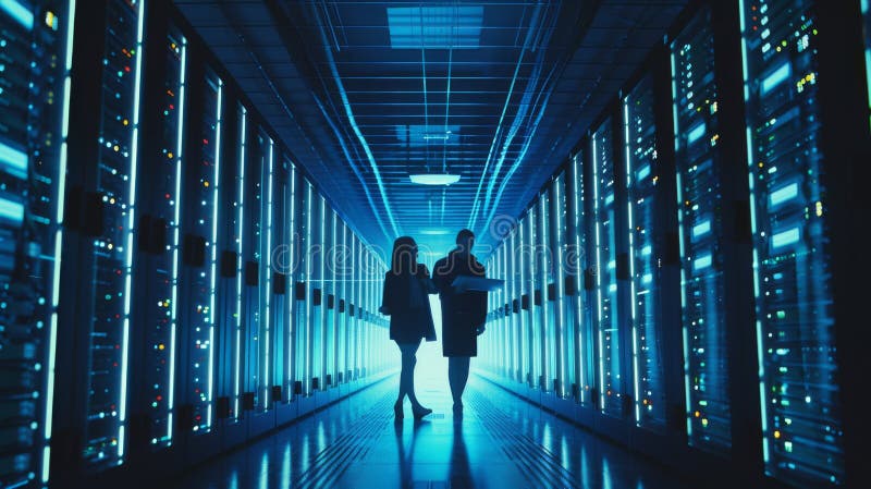 Two Information Technology Professionals Working for Cyber Security in ...