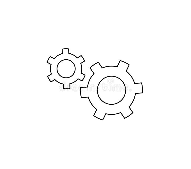 Two Interconnected Gears Icon Representing Settings or Teamwork. Vector ...