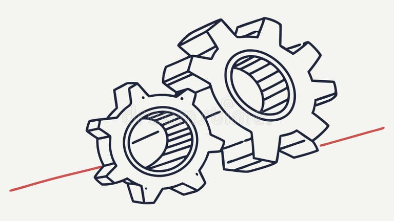 Two Interconnected Gears Illustration, Vector Design Generative AI ...