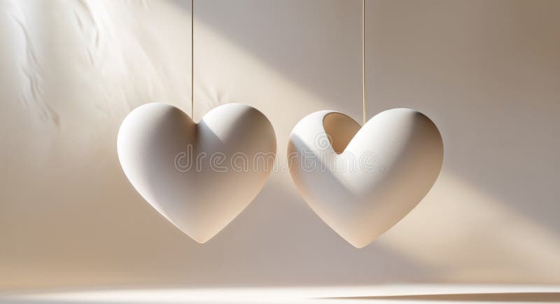 Two Interconnected Hearts Representing Love and Connection in Art Stock ...