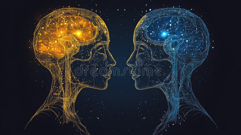 Two Interconnected Minds, a Visual Representation of Connection and ...