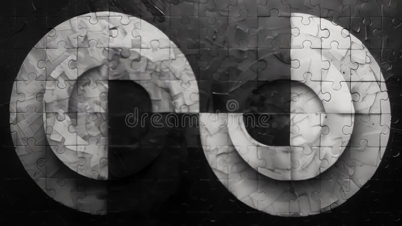 Two Interconnected Puzzle Pieces One Black and One White Fitting ...
