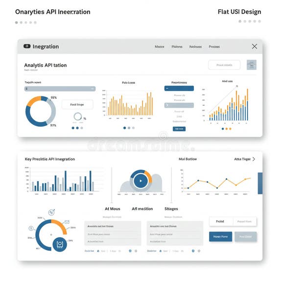 Two Interface Screens Display a Mock-up for an Analytics API ...