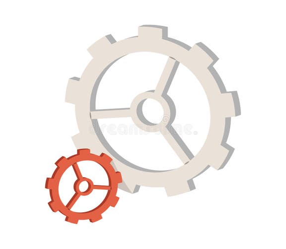 Large and Small Gears in Flat Vector Illustration Symbolizing Process ...