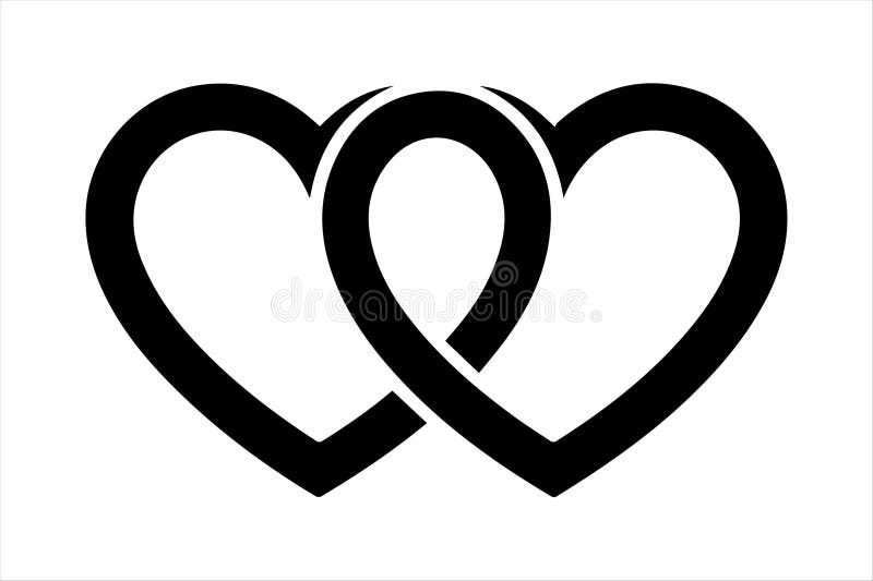 Two Interlocked Hearts Symbolize Union Love and Affection Forever Stock ...
