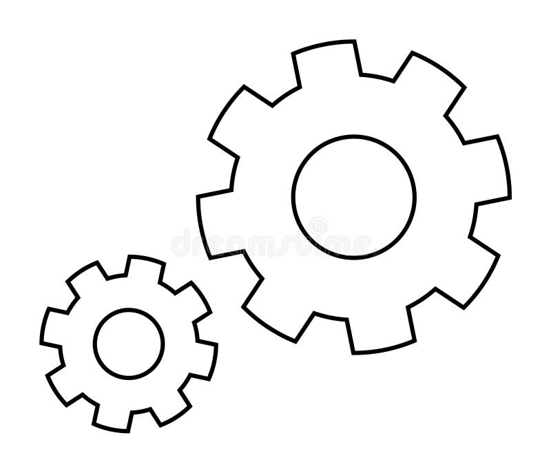 Two Interlocking Black and White Gear Wheels for Mechanical Engineering ...