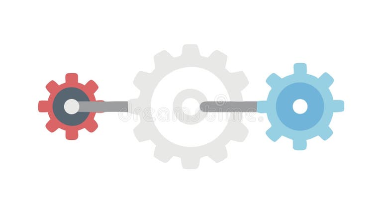Two Interlocking Gears. Process, System, and Mechanism. Vector Design Generative AI Stock Vector ...