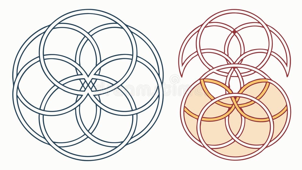 Two Interlocking Geometric Flower Designs with Abstract Patterns ...