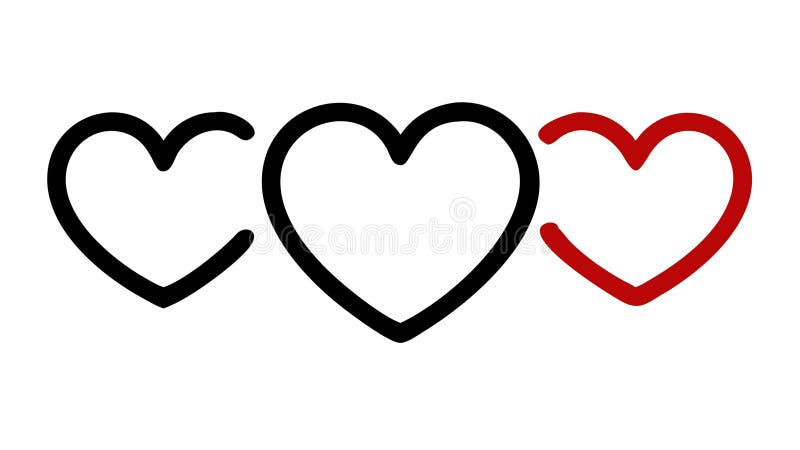 Two Interlocking Hearts Icon for Love and Relationship, Vector Design ...